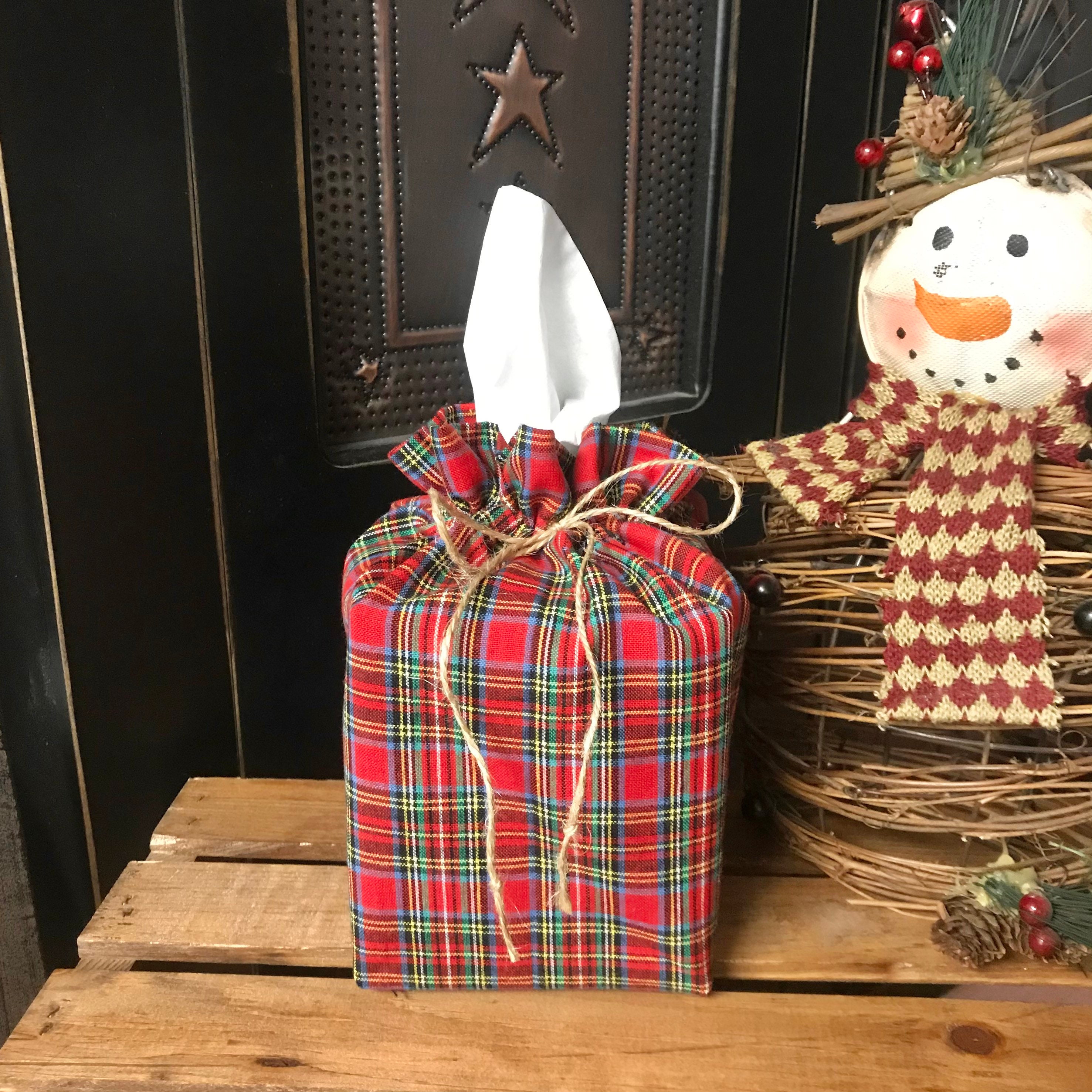 Primitive Christmas Tissue Box Cover, Choose Fabric - Etsy