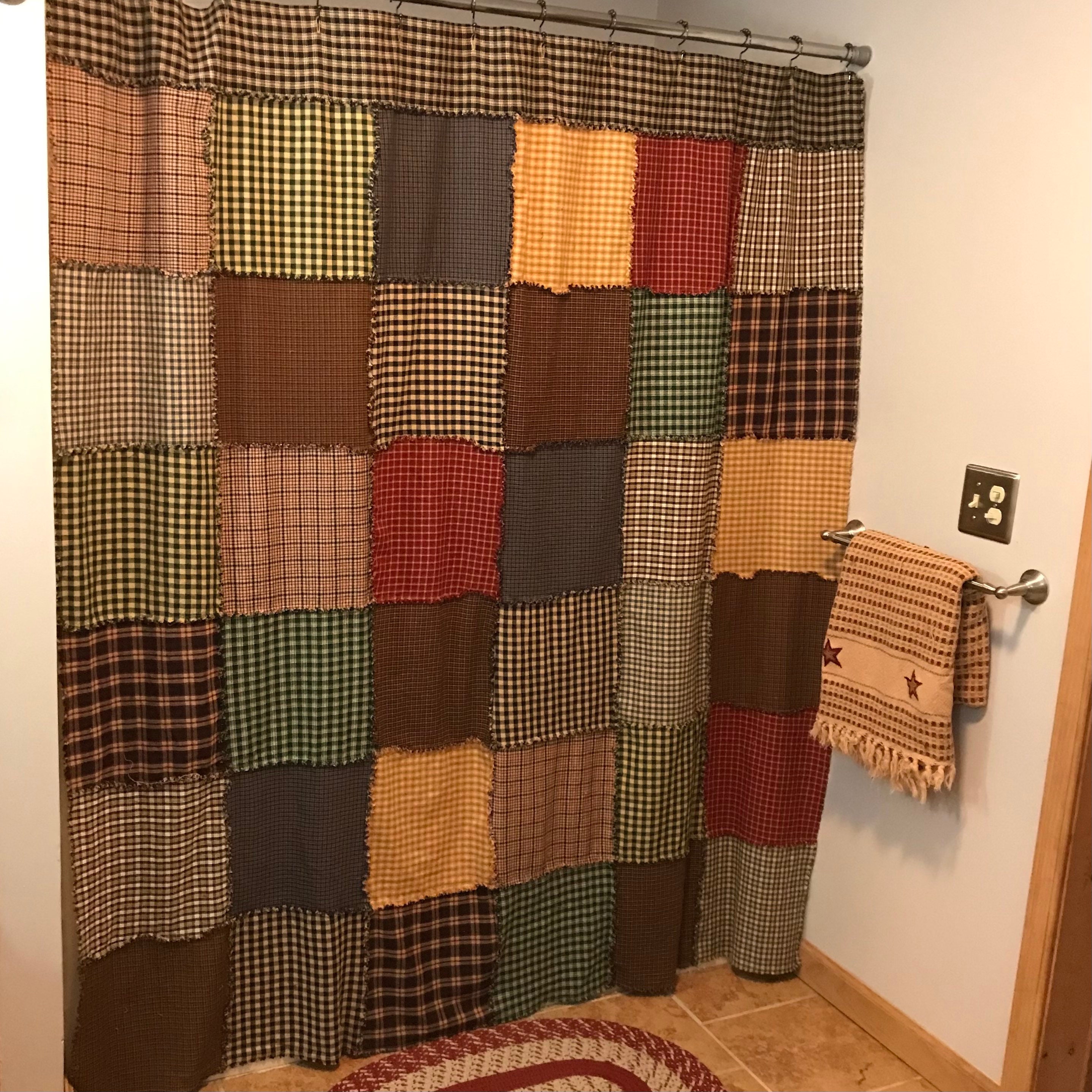 Primitive Rag Shower Curtain - Etsy