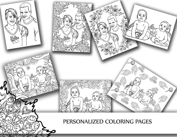 Personalized coloring page custom coloring pages with your | Etsy