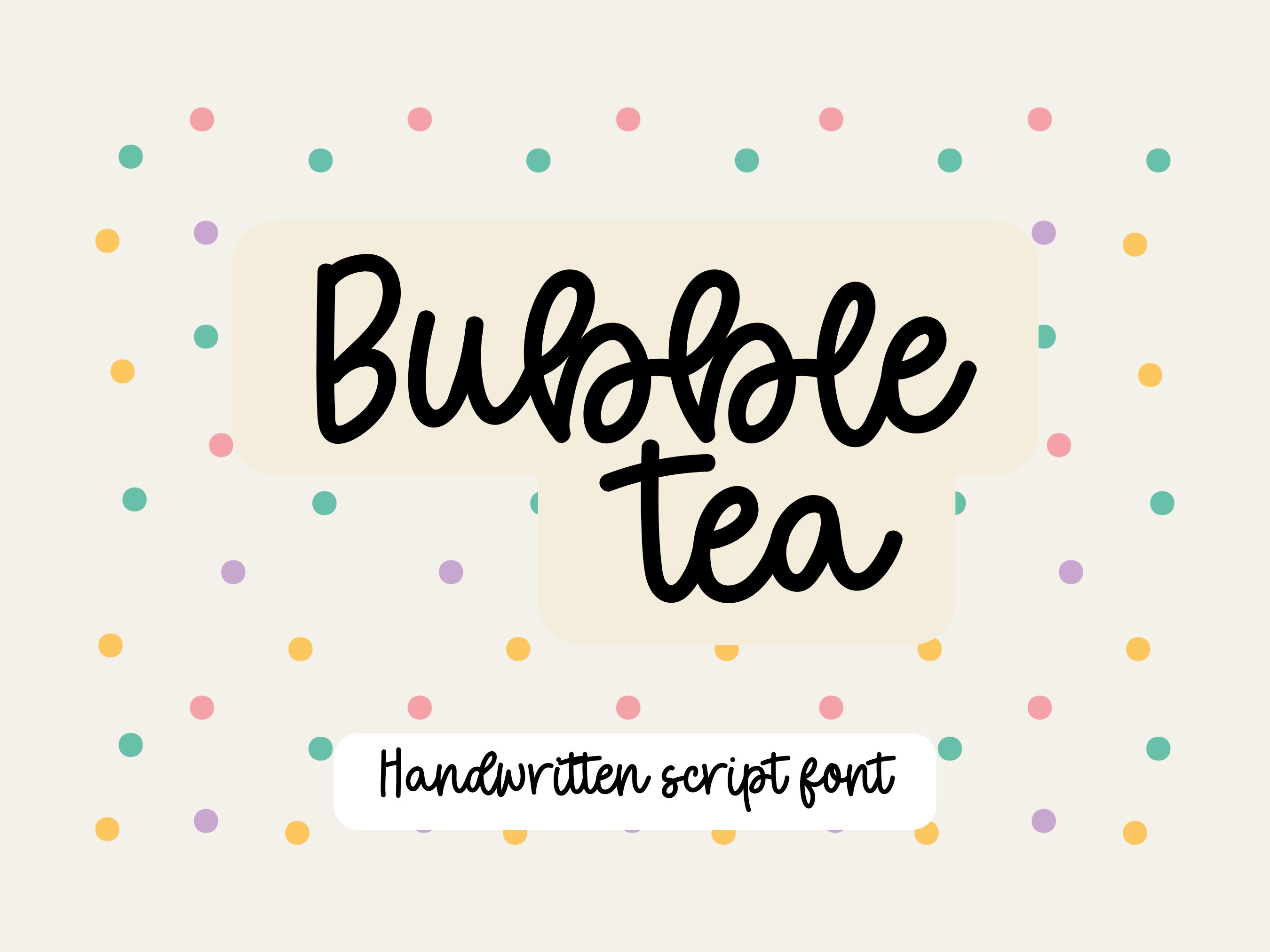 Bubble Tea Bold Script Font - Handwritten Font | Cricut Fonts | Boho ...