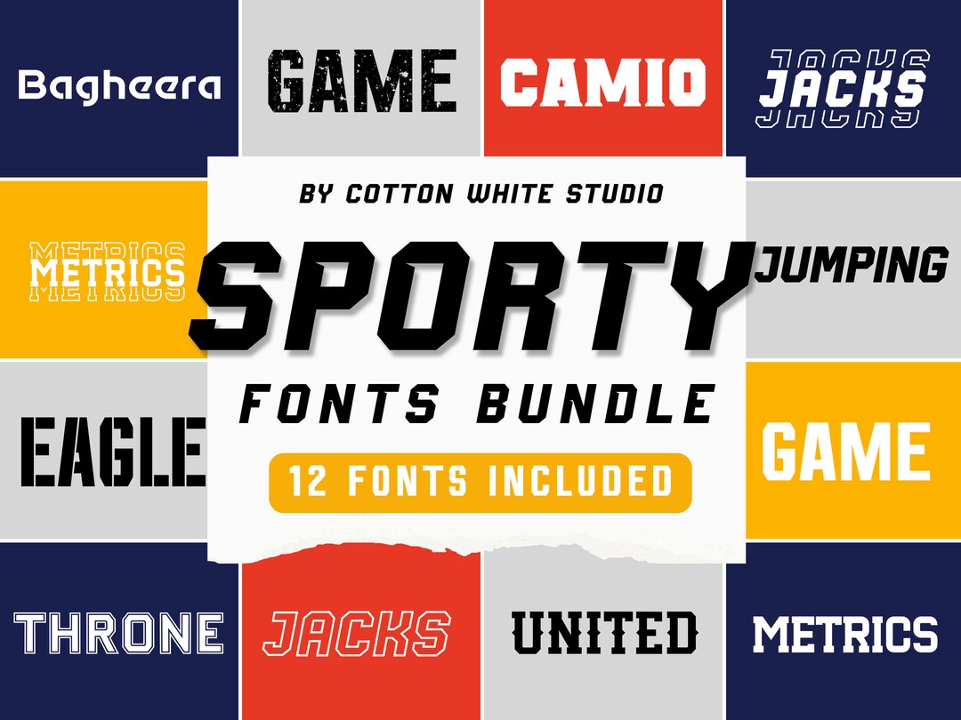 Sports Font Bundle, collegiate Fonts, craft Fonts, masculine, Football ...