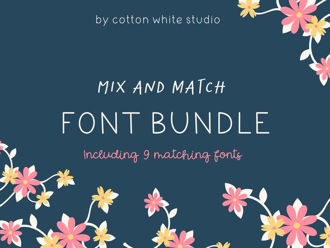 Mix and Match Font Bundle | Procreate Fonts | handwritten Fonts ...