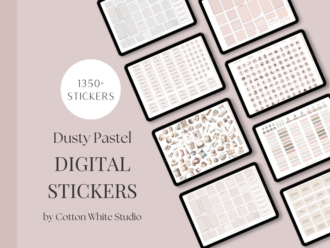 Dusty Pastel digital sticker book | Goodnotes Stickers | That girl ...