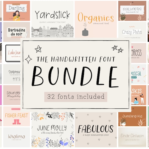 The Handwritten Font Bundle Procreate Fonts goodnotes - Etsy