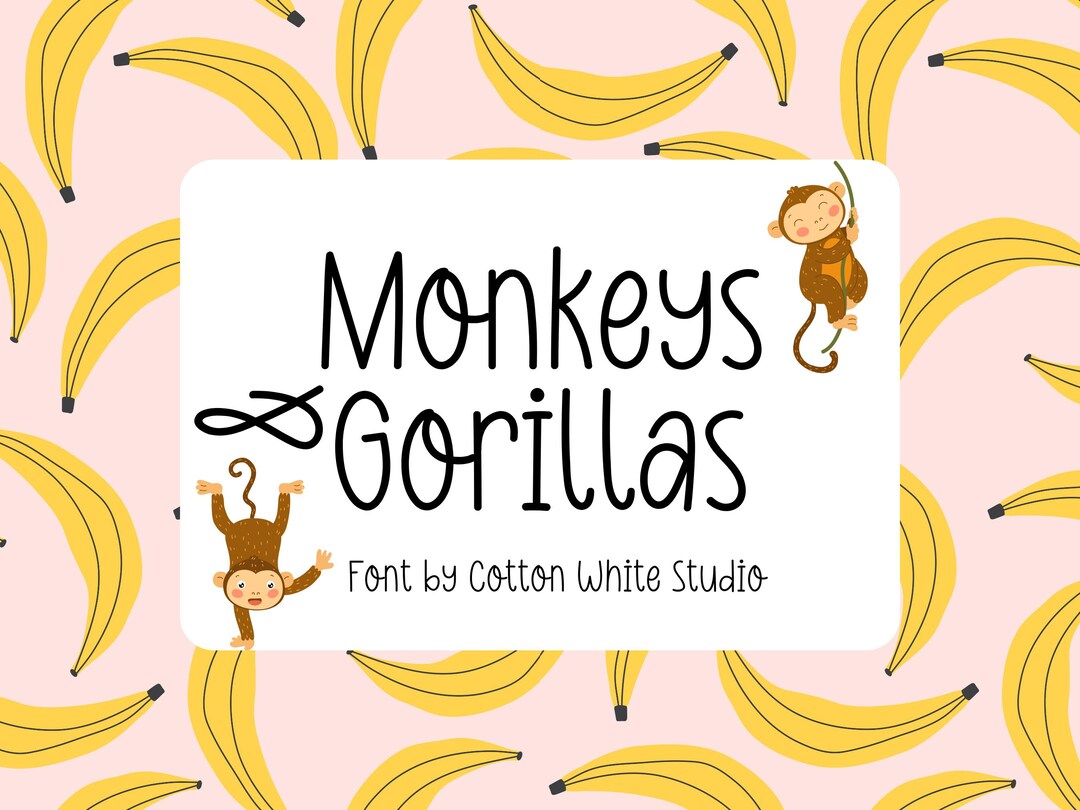 Monkey & Gorillas Cute Handwriting Font Procreate | goodnotes Fonts ...