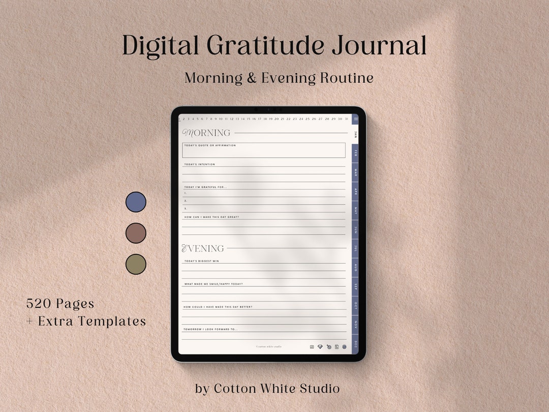 Digital Gratitude Journal | Mindfulness Journal | Gratitude Planner ...