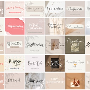 BIG Font Bundle 100+ FONTS | Procreate Fonts | Handmade Fonts | Cursive ...