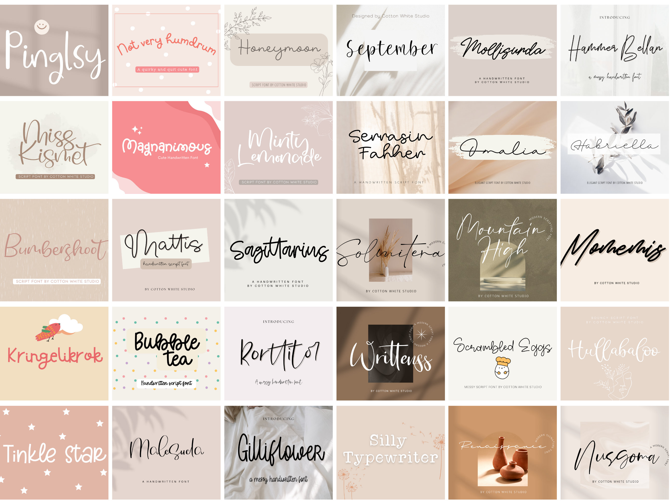 BIG Font Bundle 100+ FONTS | Procreate Fonts | Handmade Fonts | Cursive ...