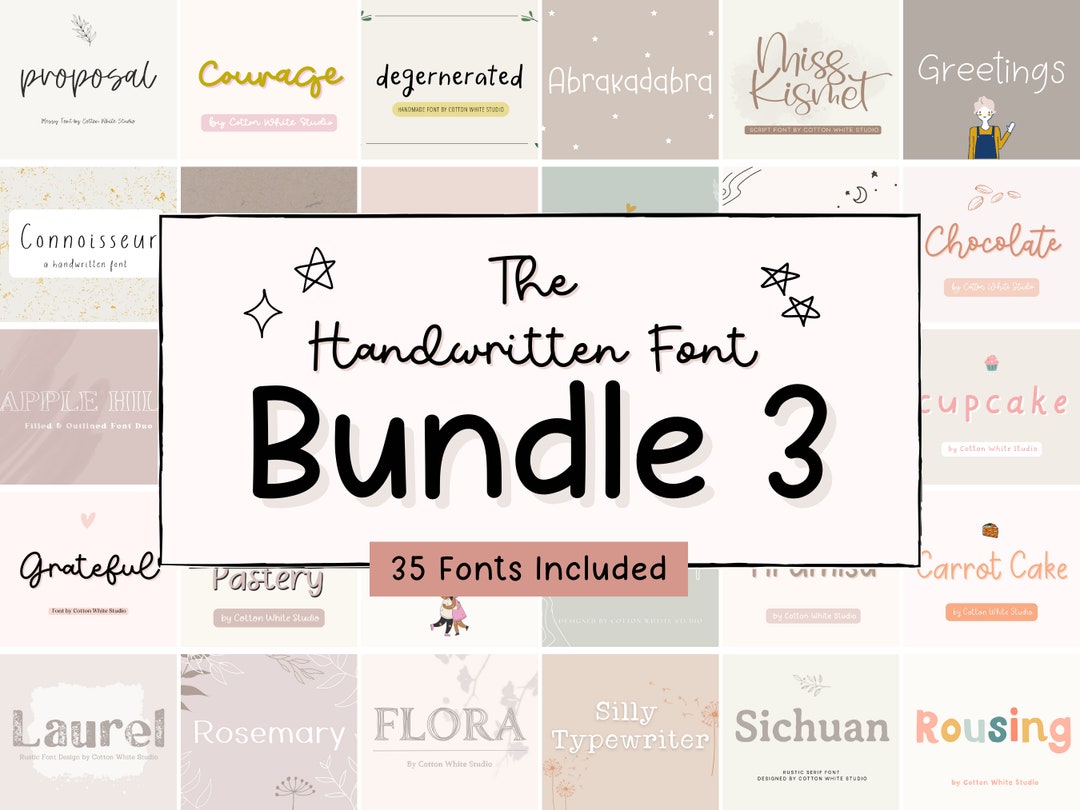 The Handwritten Font Bundle 3 | Procreate Fonts | goodnotes Fonts ...
