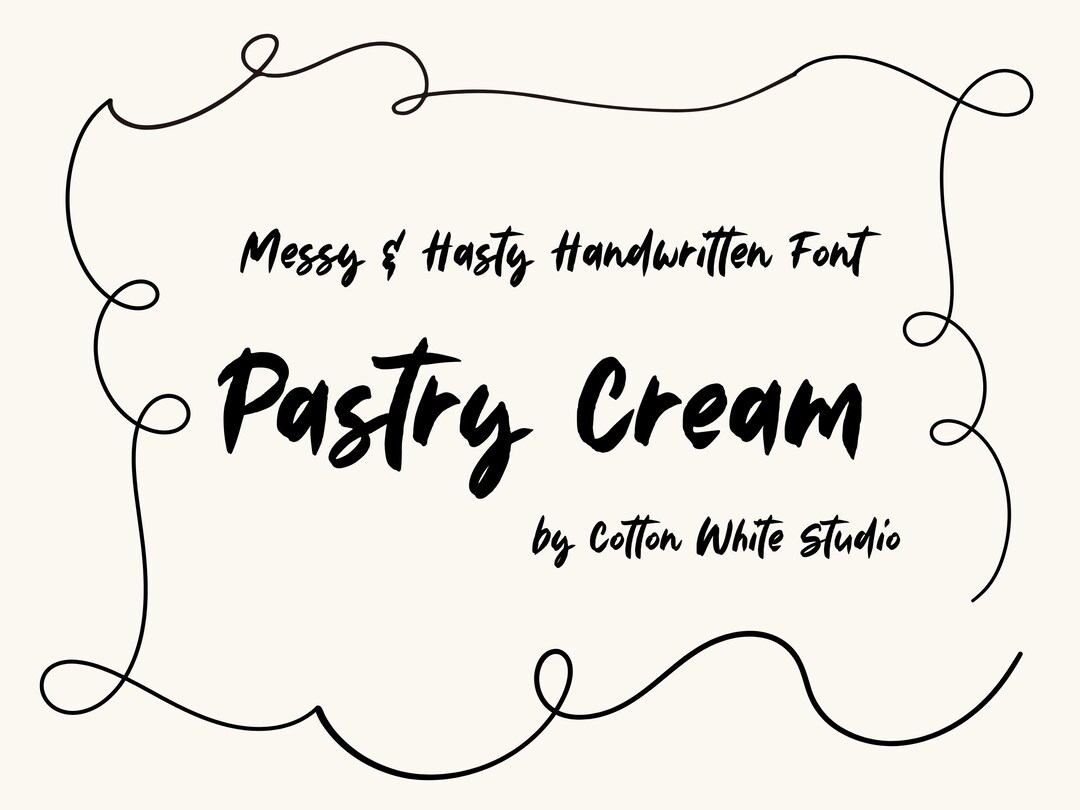 Pastry Cream - Messy Handwritten Brush Font | Wedding Font | Cursive ...