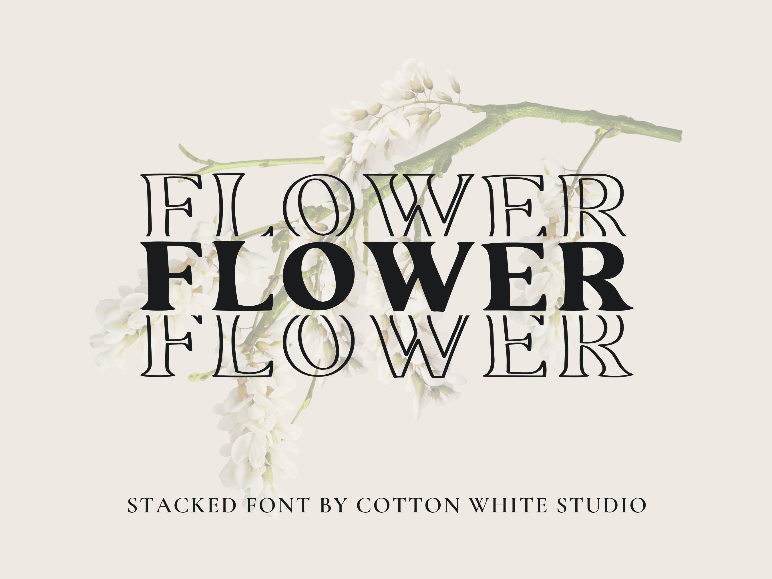 Flower Stacked Font Layered Fonts Craft Font Procreate Fonts T-shirt ...