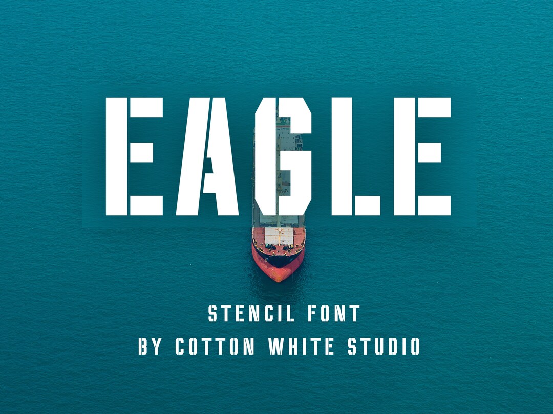 Eagle Stencil Font | Collegiate Fonts | Craft Fonts | Masculine Fonts ...