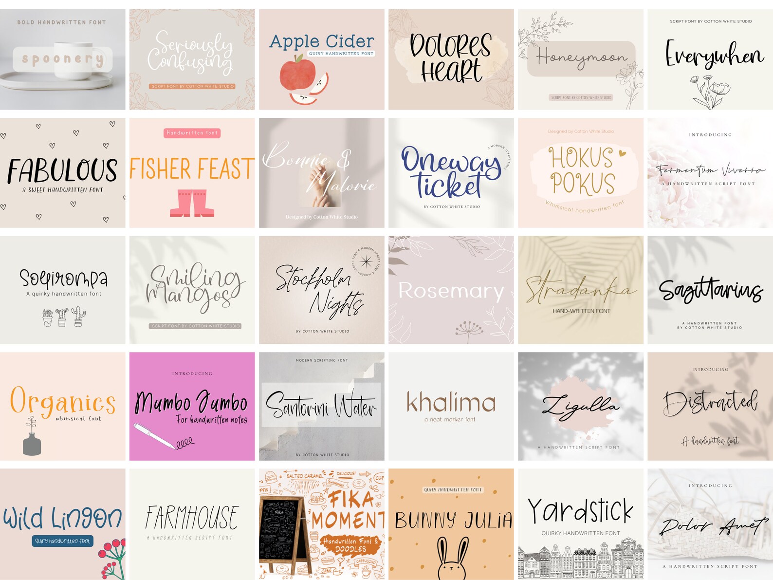 BIG Font Bundle 100+ FONTS | Procreate Fonts | Handmade Fonts | Cursive ...