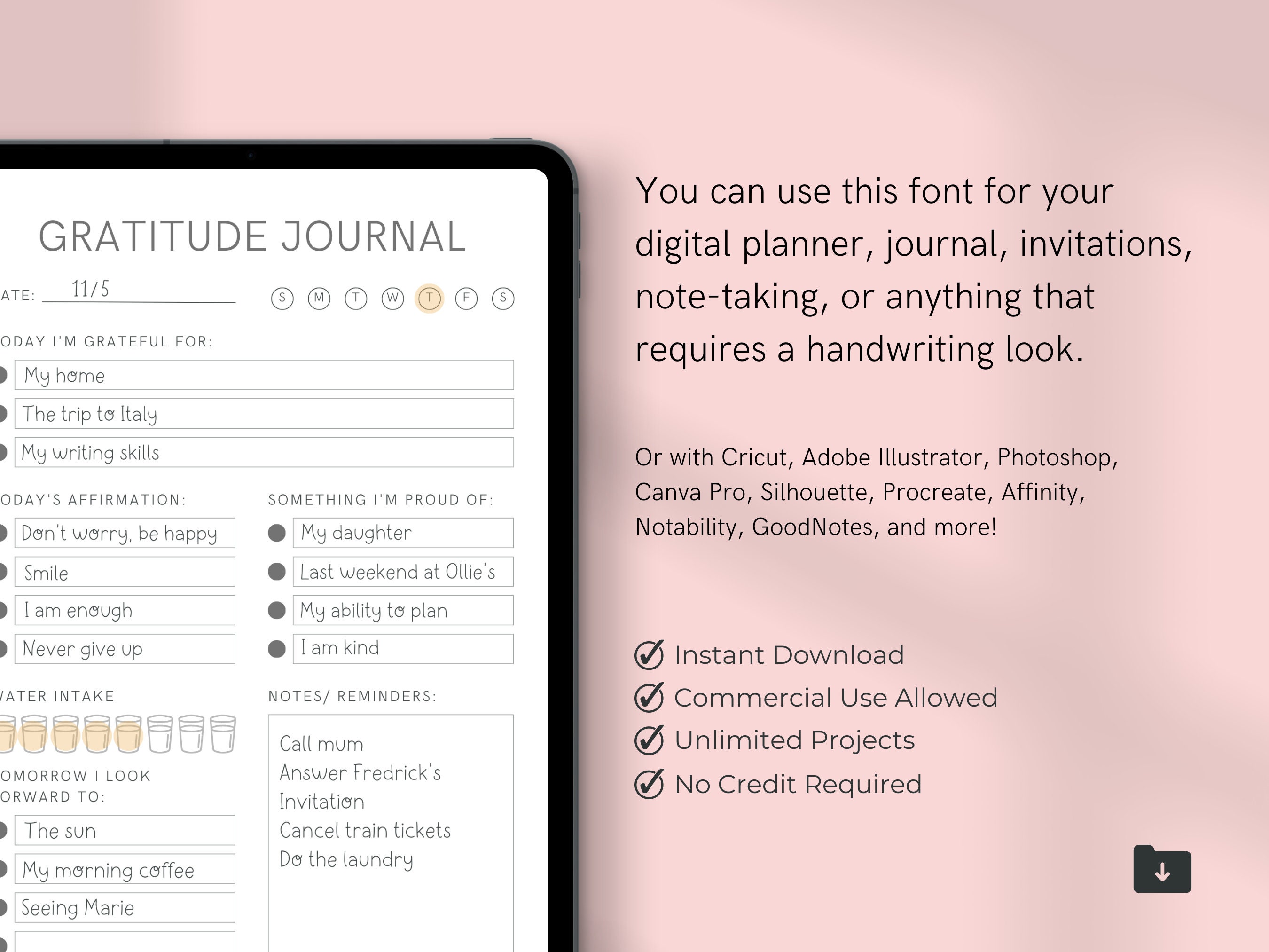 Rocky Road Cute Font, Goodnotes Fonts, Note Fonts, Note Taking Fonts ...