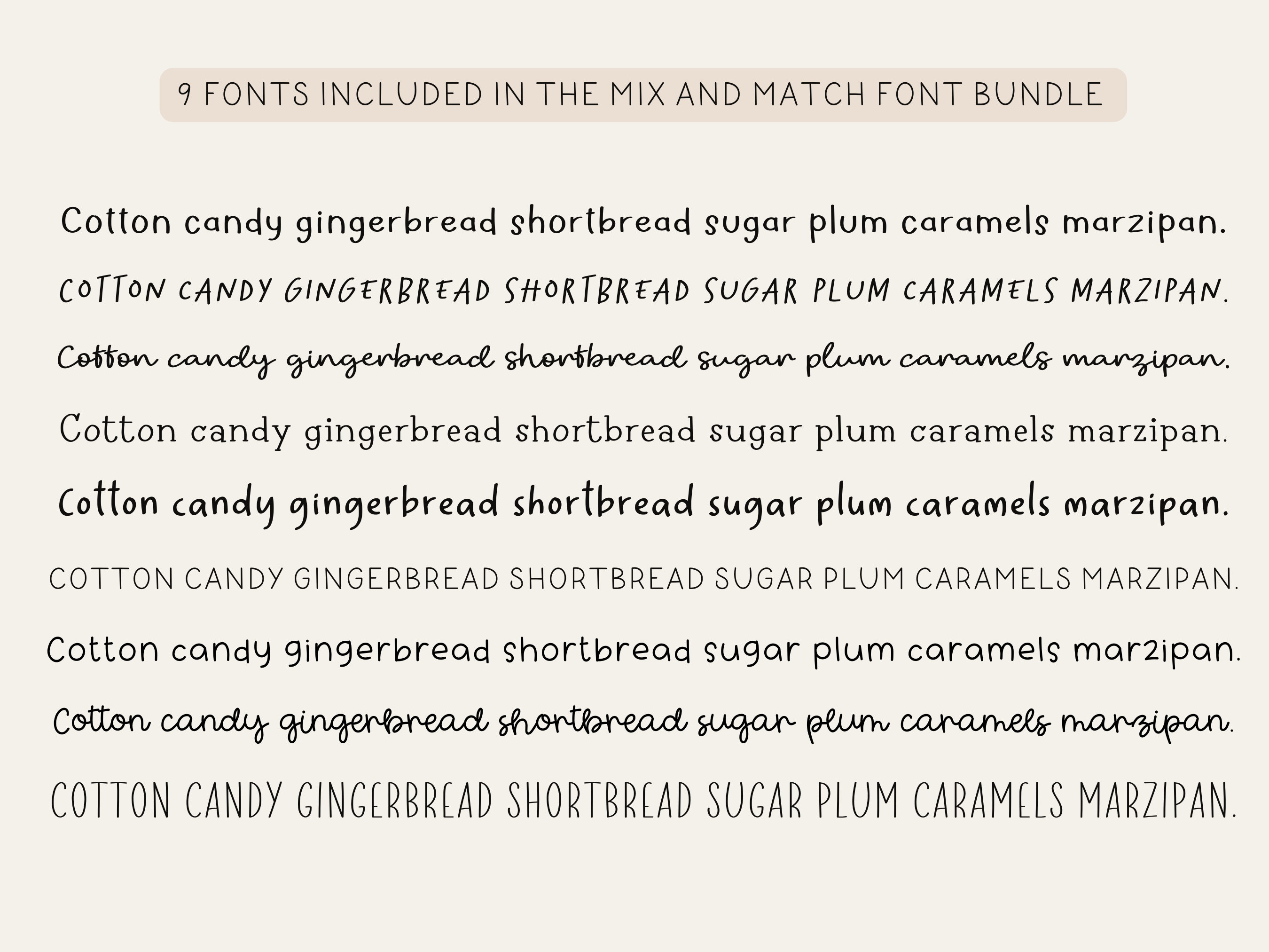 Mix and Match Font Bundle | Procreate Fonts | handwritten Fonts ...