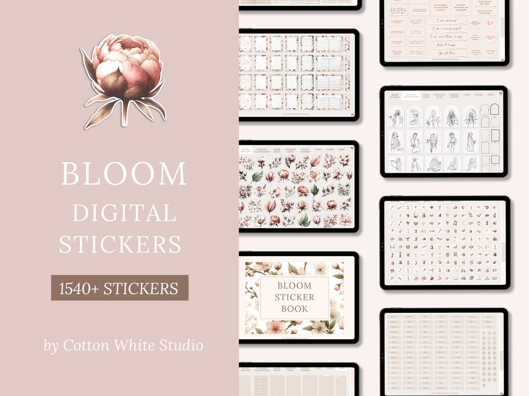 Digital Stickers Bundle, Goodnotes Stickers, Pre-cropped, Digital ...