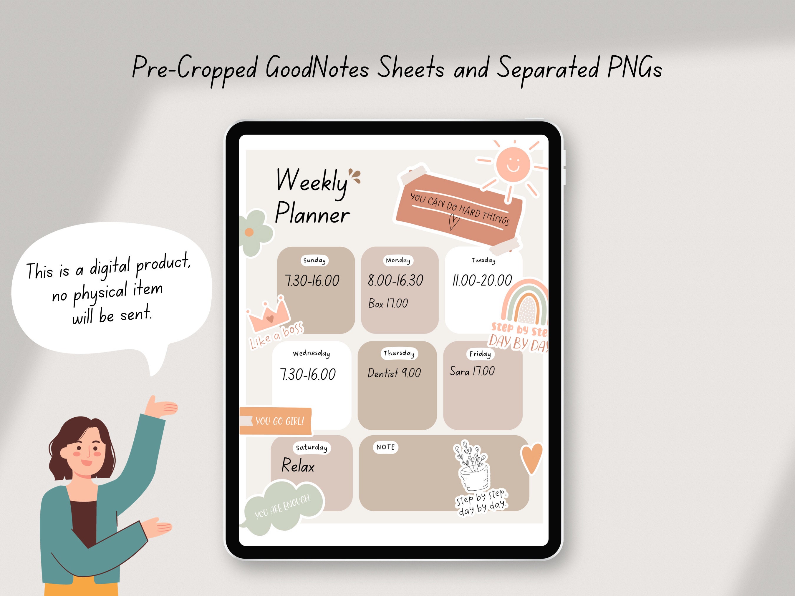 Cute&inspirationaldigitalstickers Goodnotes Stickers cute Digital ...