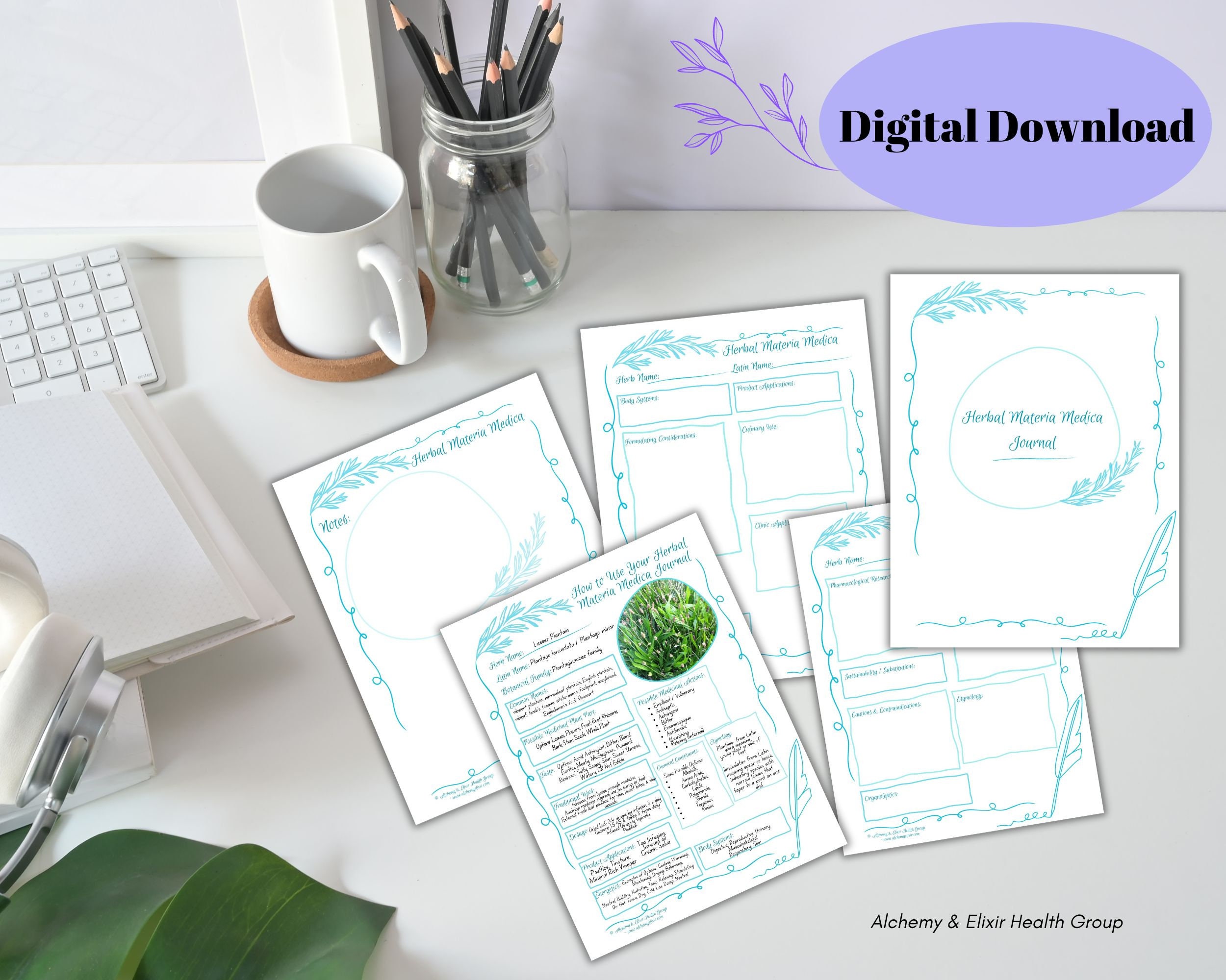Herbal Materia Medica Journal: Printable, Fillable Worksheets and ...