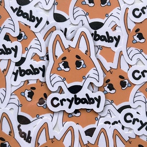 Crybaby Sad Red Fox Furry Sticker for Water Bottle Laptop Notebook - Etsy
