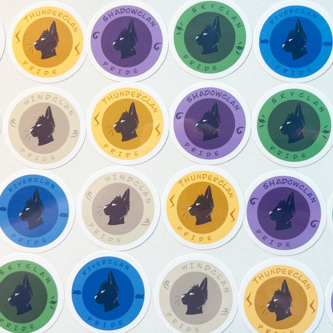 Furry Animal Warrior Cats Clan Pride Sticker 2.5" X 2.5" for Water ...