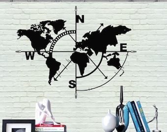 Metal world map | Etsy