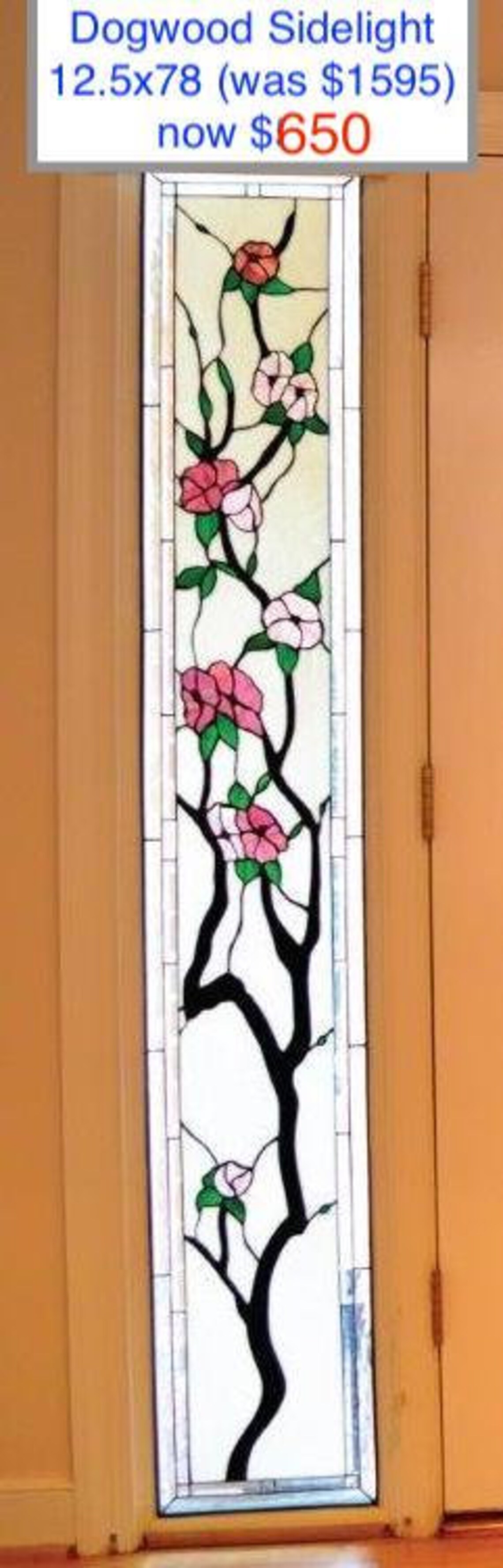 Stained Glass - Dogwood Sidelight - Etsy