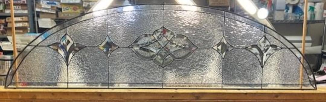 Leaded and Beveled Glass Elliptical Transom - Etsy