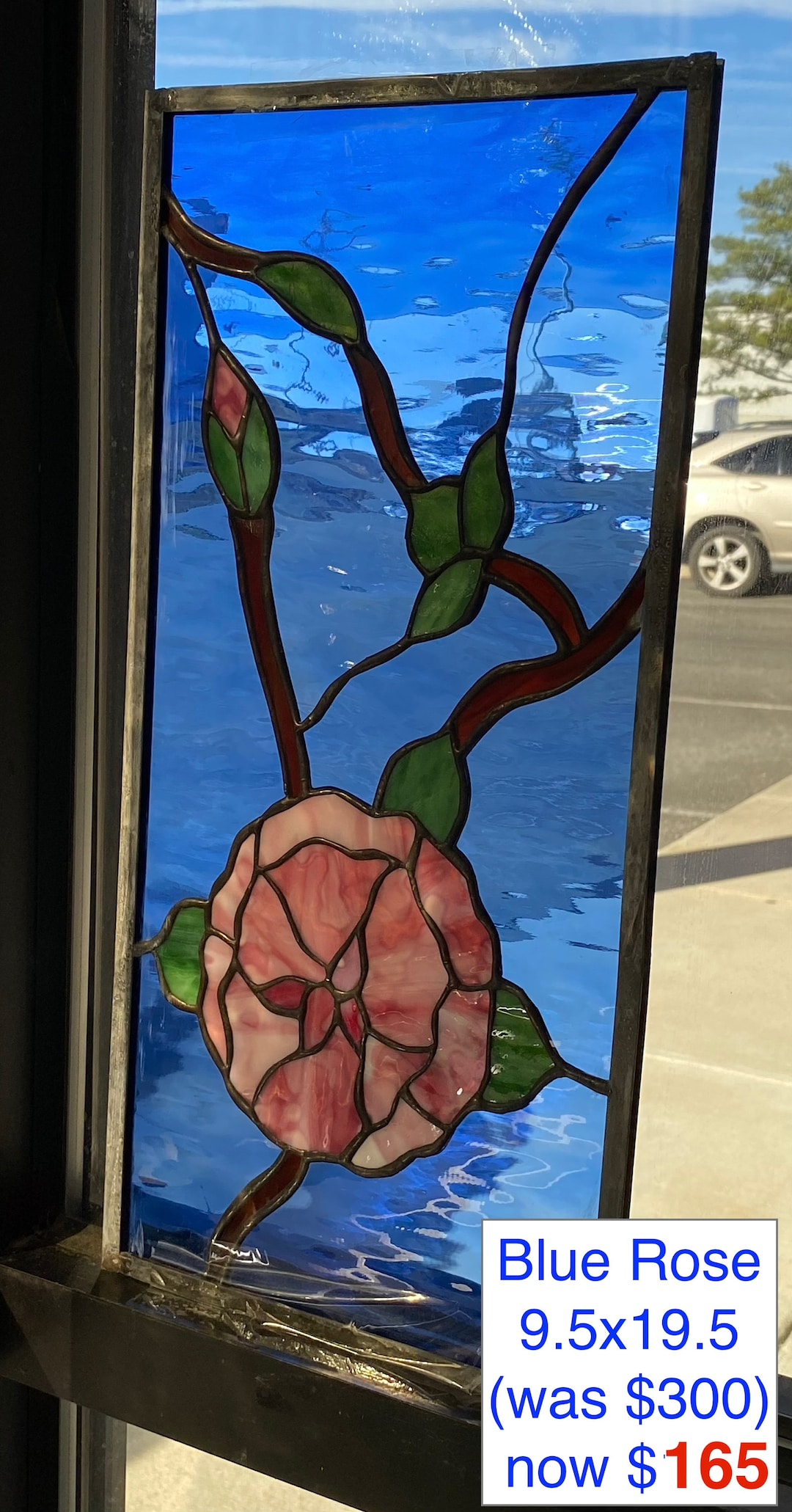 Stained Glass - Blue Rose - Etsy