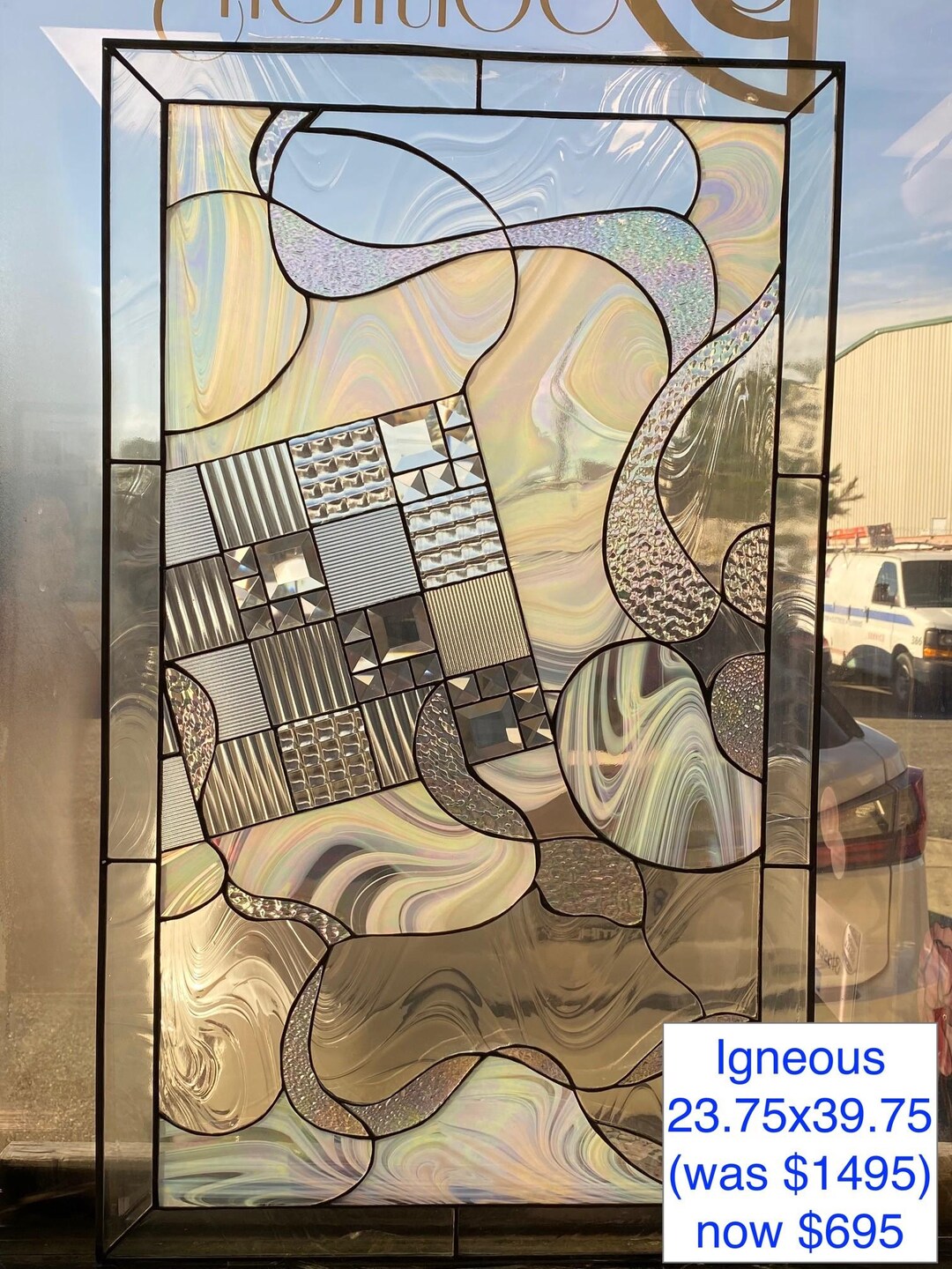 Contemporary Leaded Glass Panel - Etsy