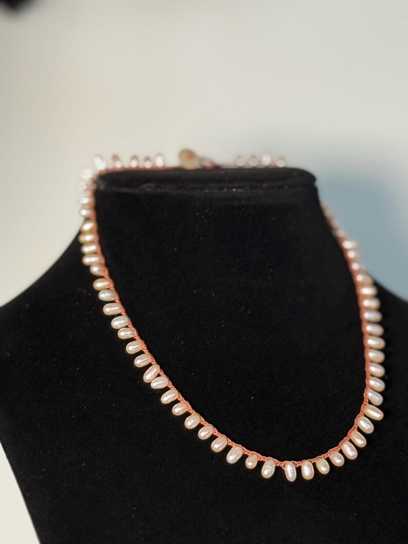 17” String of Oblong Pearls Handmade Necklace - Etsy