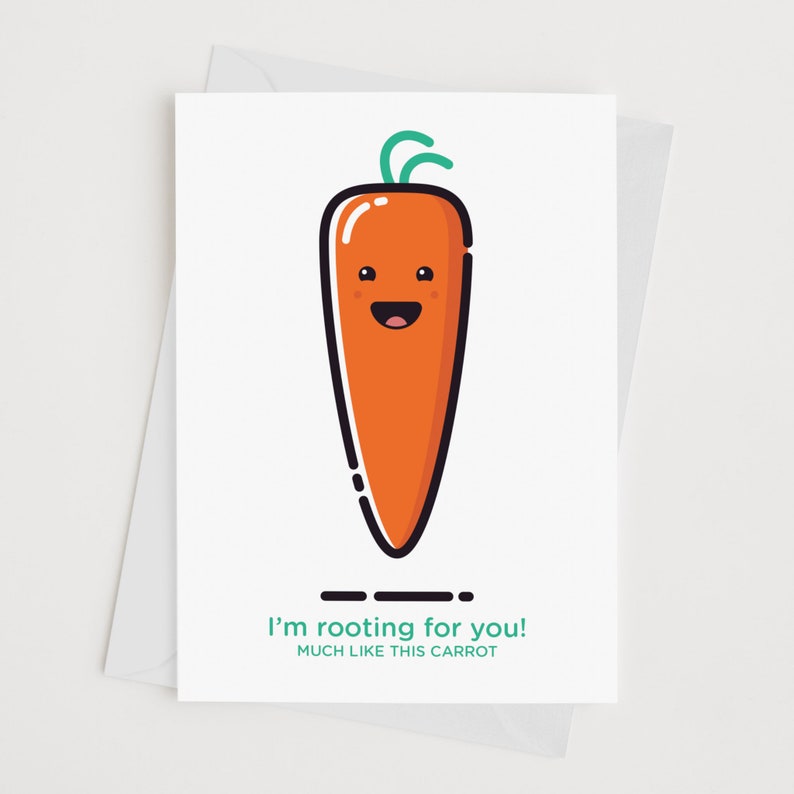 Carrot Rooting for You A6 Greeting Card - Etsy