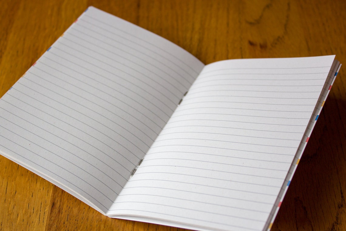 A6 Notebook - Watercolour Lines Design - Lined Pages From Recycled ...