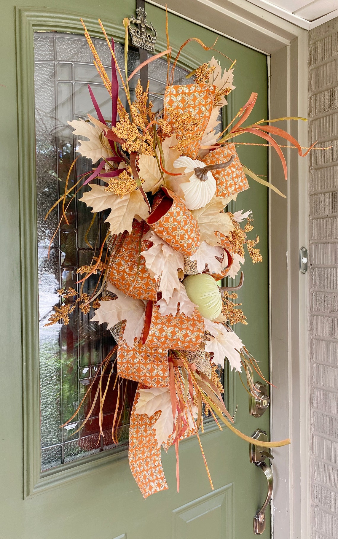 Fall Swag Autumn Swag Fall Wreath Deluxe Fall Fall Swag for Front Door ...