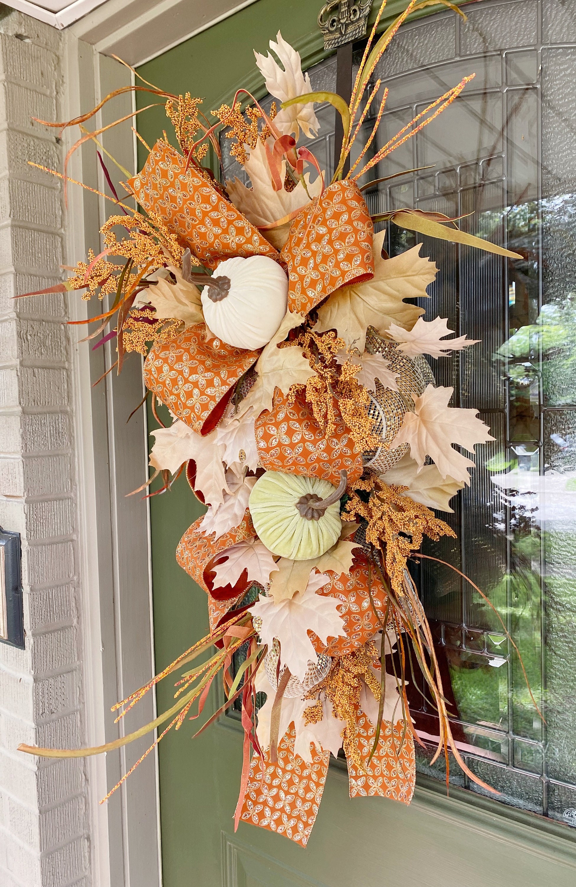 Fall Swag Autumn Swag Fall Wreath Deluxe Fall Fall Swag for Front Door ...
