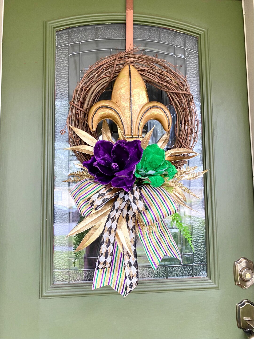 Mardi Gras Mask Wreath | Deluxe Mardi Gras | Mardi Gras Wreath for ...