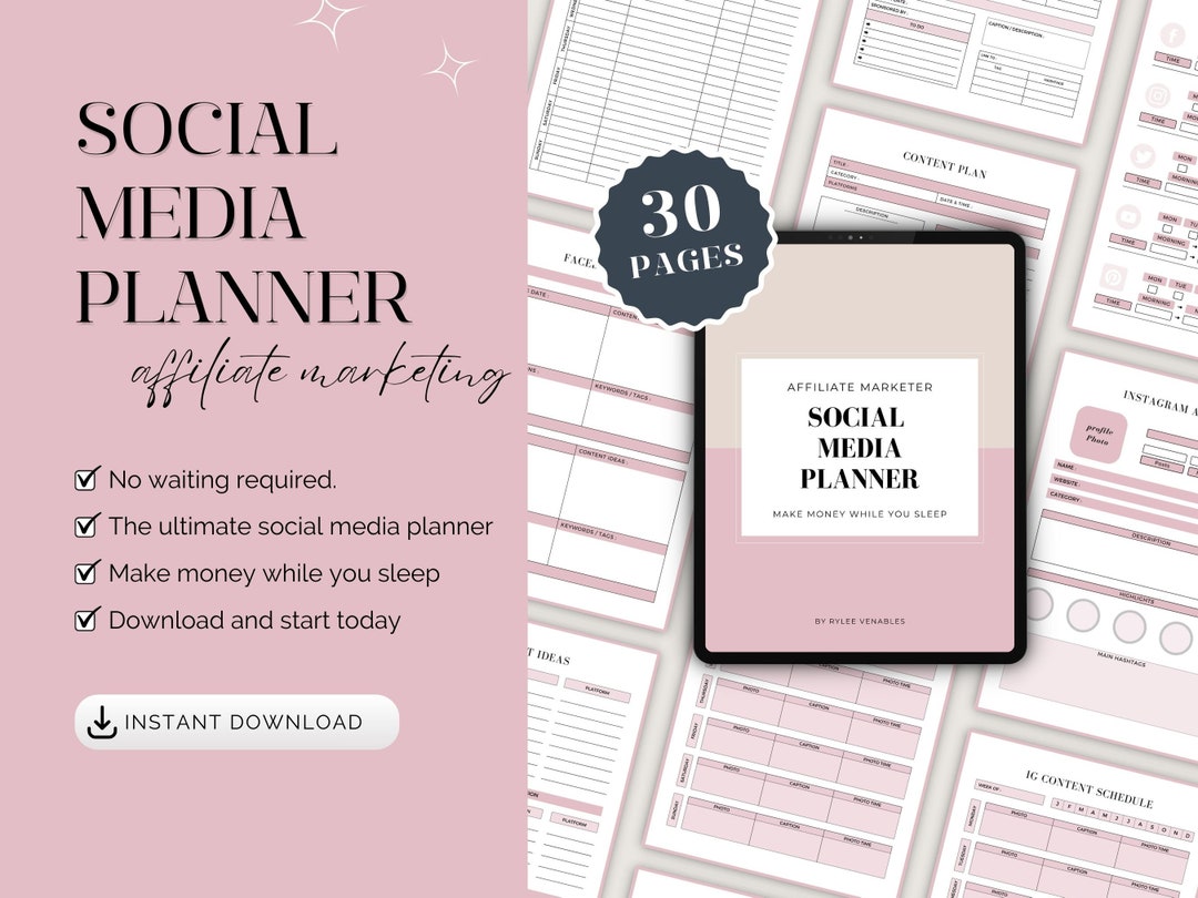 Social Media Planner, Social Media Content Calendar,content Calendar ...