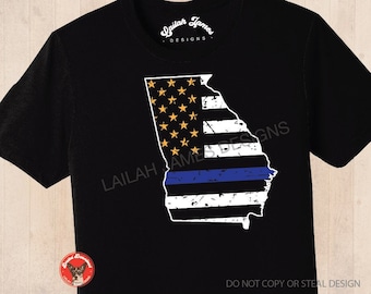 Georgia Thin Blue Line Svg - Etsy