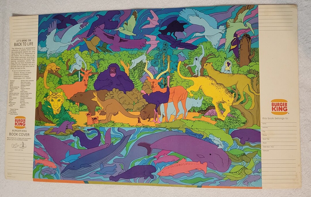 Vintage Burger King Let's Bring 'em Back to Life Book Covers - Etsy