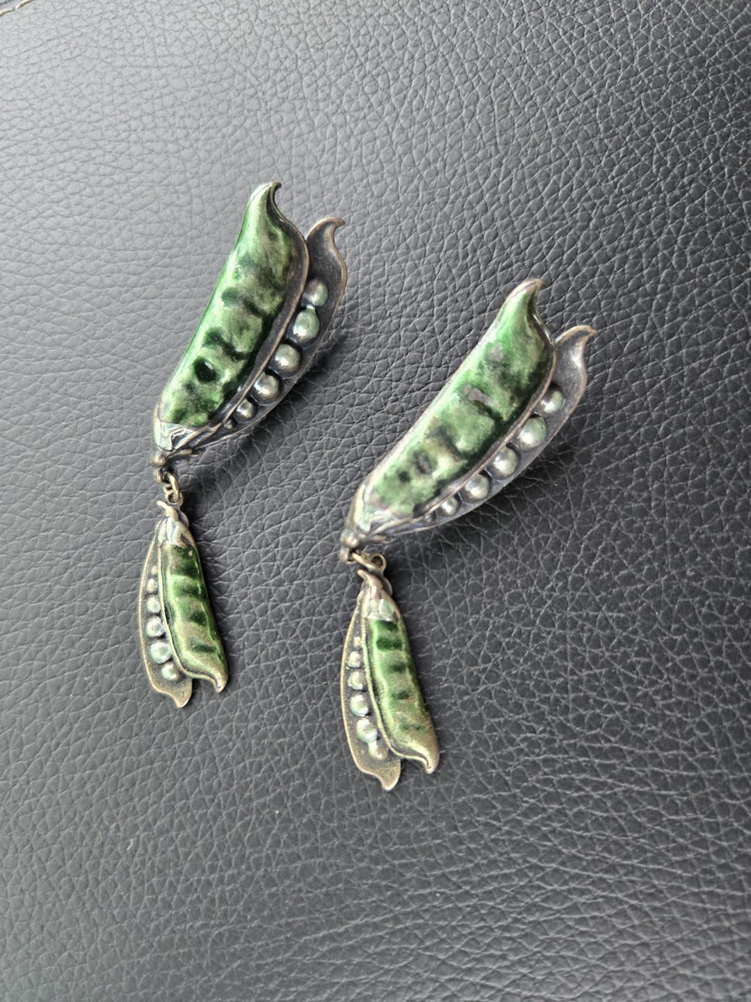 Vintage Green Peas in a Pod Dangle Push Back Earring - Etsy