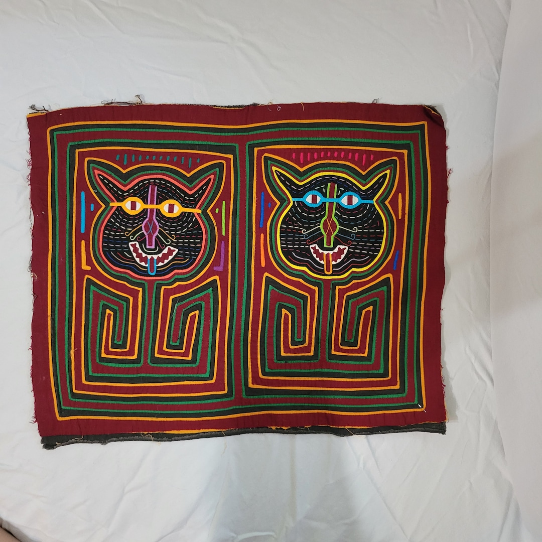 Vintage Crazy Cat Faces Mola 1970s or 1980s - Etsy