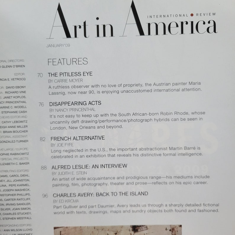 2009 January Art in America Magazine - Etsy