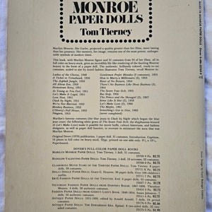 1979 Marilyn Monroe Paper Dolls by Tom Tierney - Etsy UK