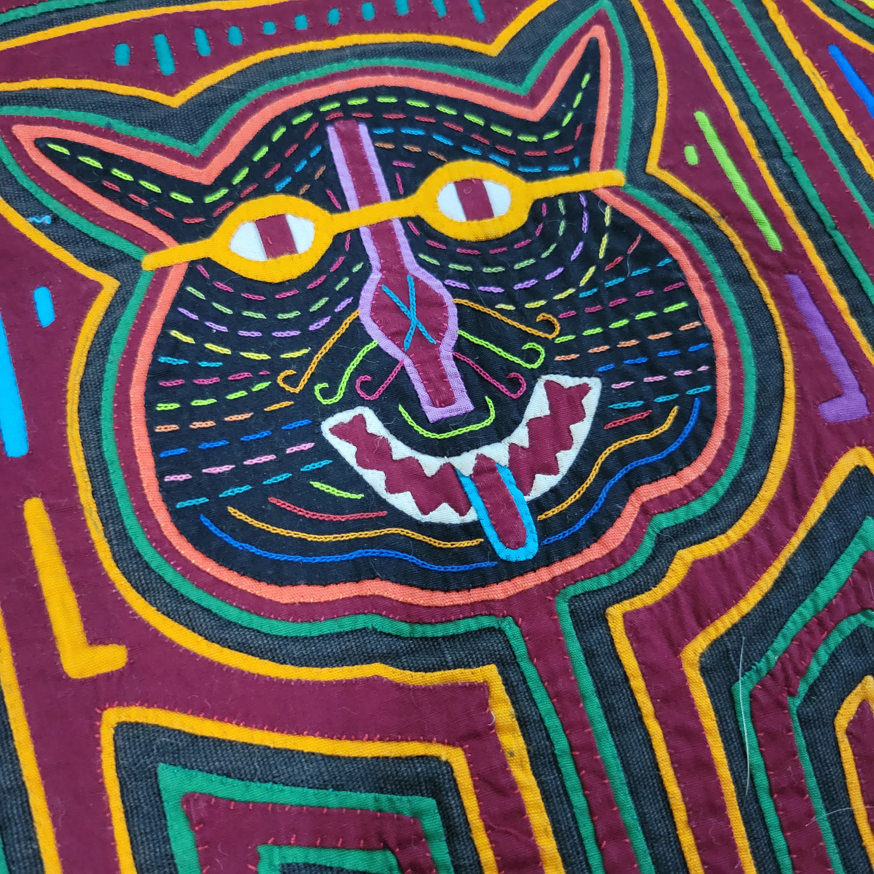 Vintage Crazy Cat Faces Mola 1970s or 1980s - Etsy