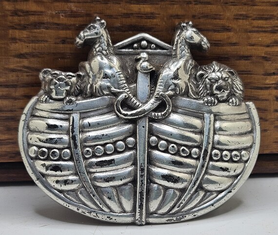 1995 Noah's Ark Silver-tone Belt Buckle - Gem