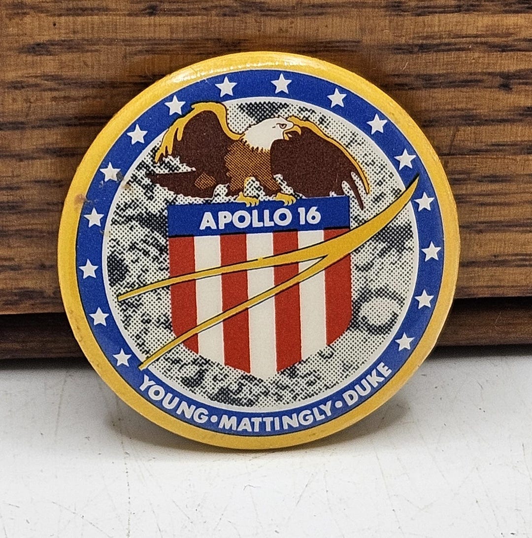 1972 Apollo 16 NASA Space Program Commemorative Pin/button - Etsy