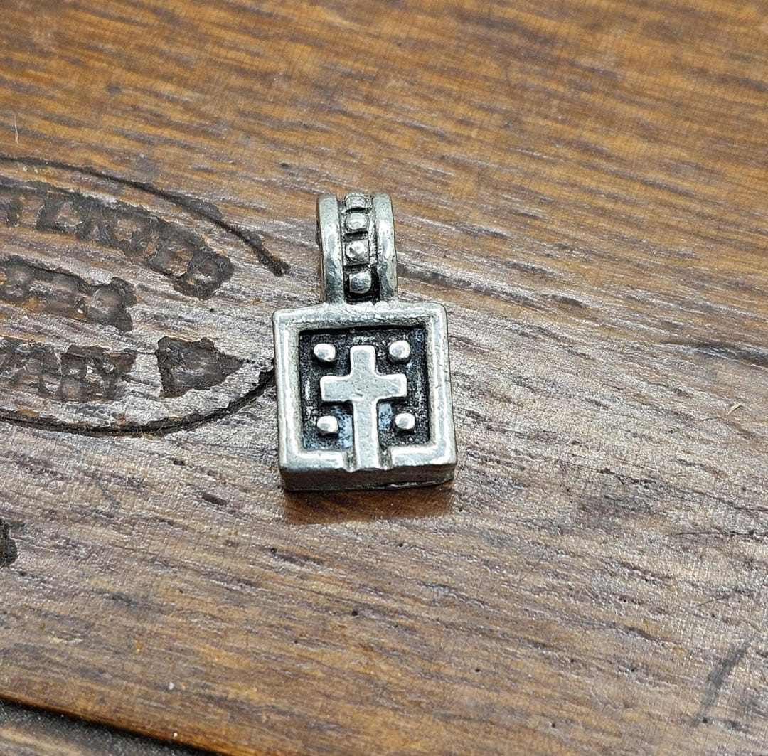 Small Renaissance-style Pewter Cross Pendant Boho Jewelry by BCD - Bob ...