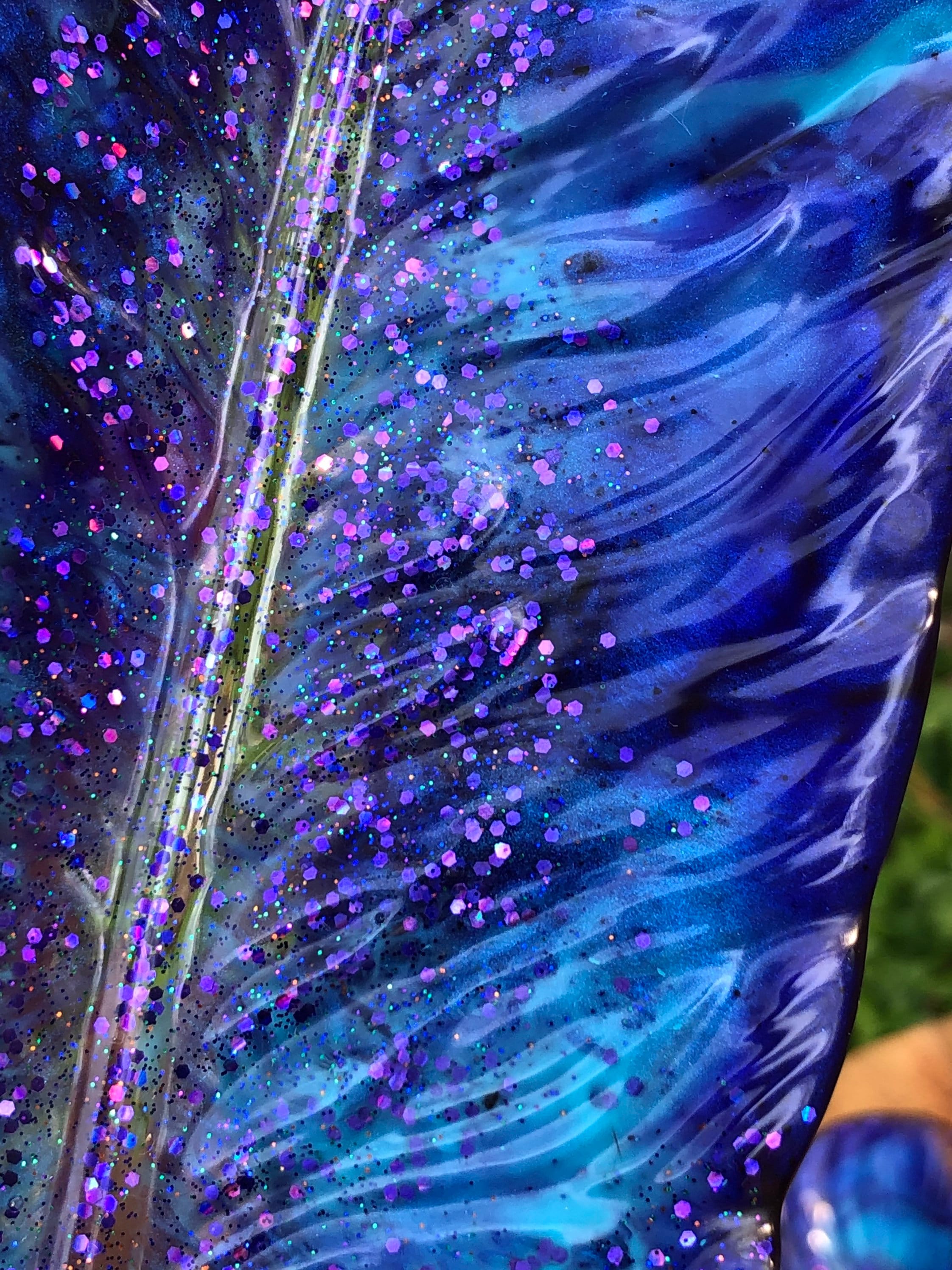 Plat de plumes de résine - Améthyste & Turquoise - Etsy France