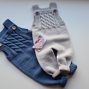 Hand Knitted Merino Wool Baby Overalls: Unisex Jumpsuit Romper - Etsy