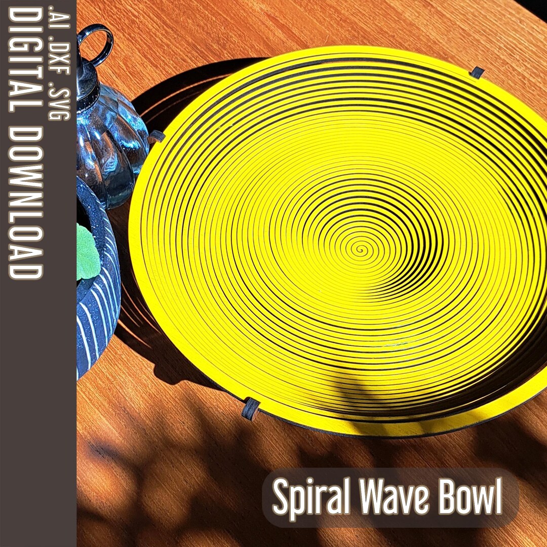 Spiral Wave Bowl, AI, DXF, SVG, Laser Cutting File, Digital Download - Etsy