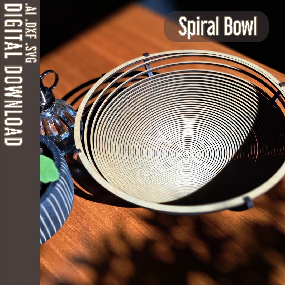 Spiral Bowl, AI, DXF, SVG, Laser Cutting File, Digital Download - Etsy